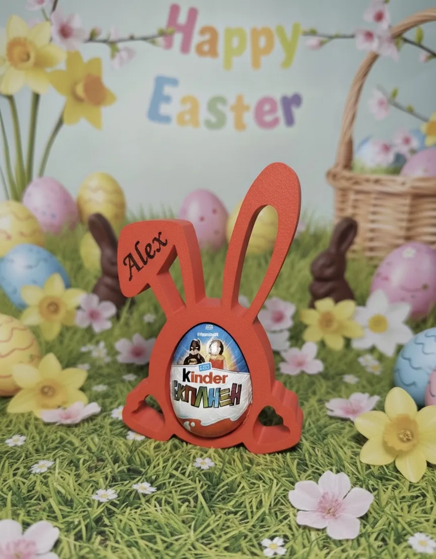 Easter Bunny Holder for Kinder Surprise Egg - Free 3D Print Model ...