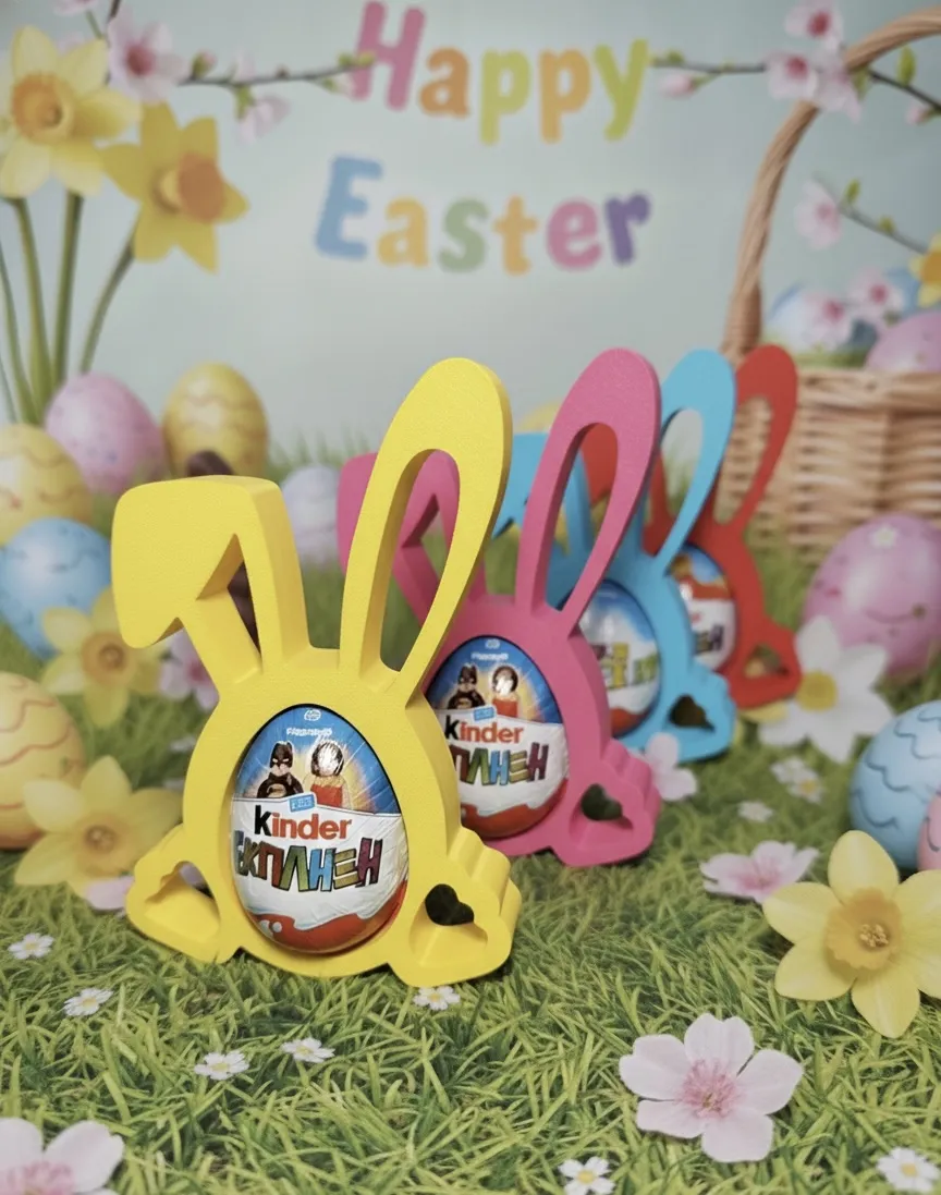 Easter Bunny Holder for Kinder Surprise Egg - Free 3D Print Model ...
