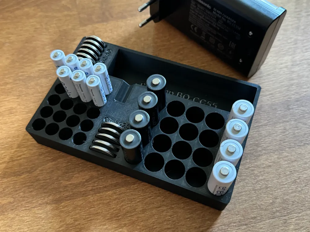 eneloop battery storage holder (AA and AAA BQ-CC55 CR2032 CR2025) by ...