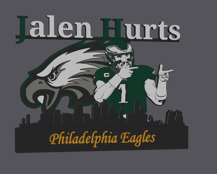 NFL Philadelphia eagles Jalen Hurts display! - Free 3D Print Model ...