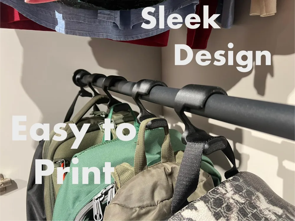 Aesthetic backpack hanger by Kurtle design MakerWorld: Download Free 3D ...