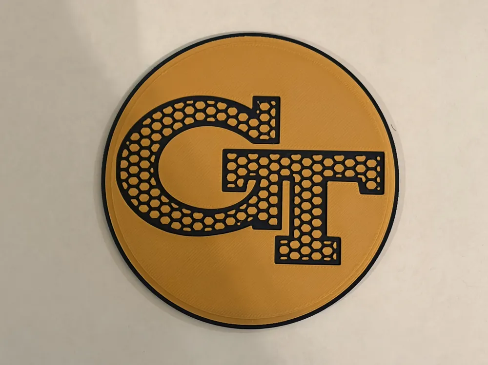 Georgia Tech Honeycomb Coaster - Free 3D Print Model - MakerWorld