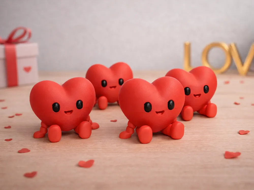 Happy Heart Desk Buddy - Free 3D Print Model - MakerWorld