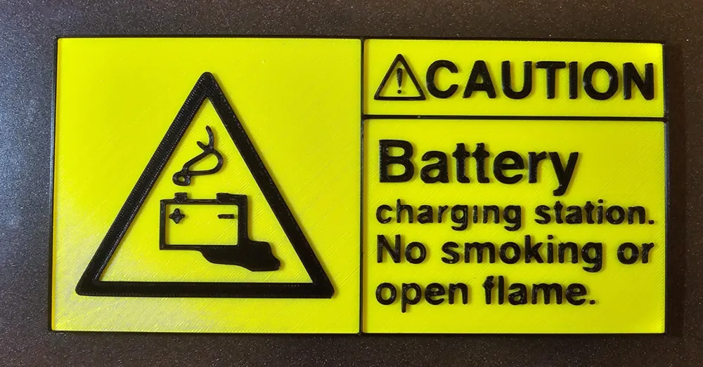 Danger and Warning Signs Battery Charging Station by ParadoxH - MakerWorld