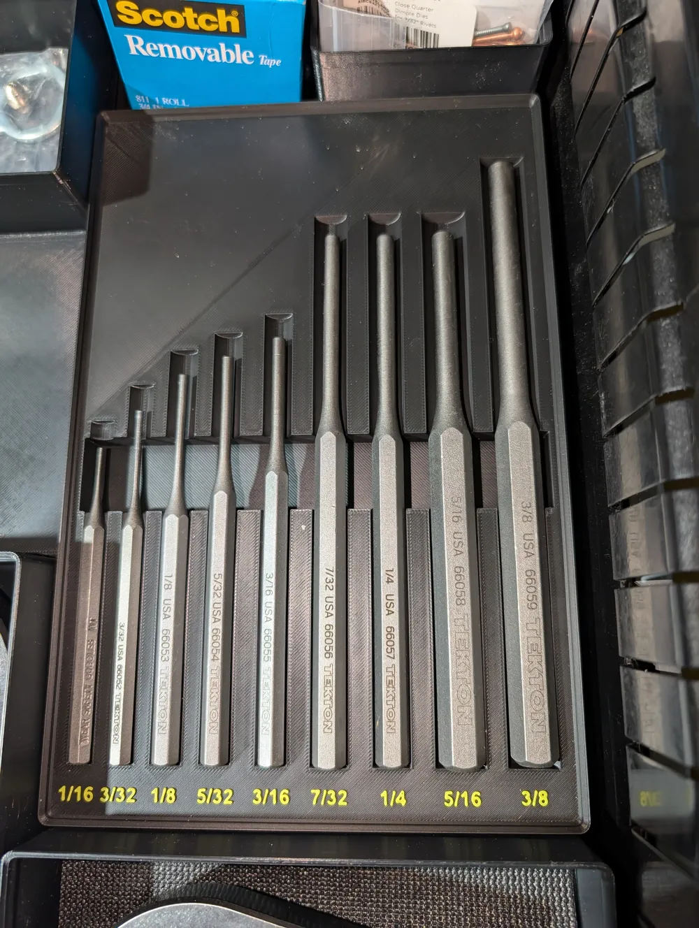 Tekton 9 piece Pin Punch Set Gridfinity Storage by Dave MakerWorld ...