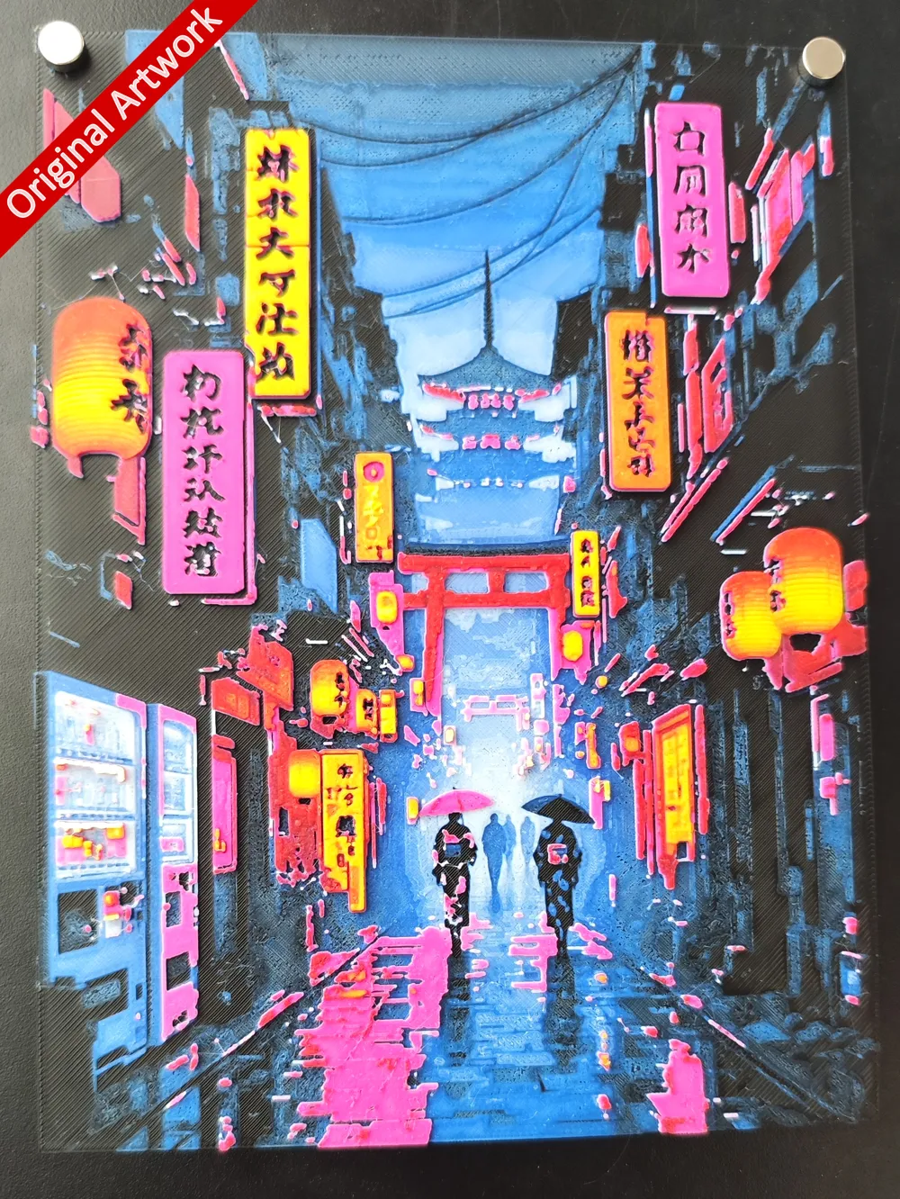 Kyoto Cyberpunk Travel Poster - Hueforge by Altf4-Formation MakerWorld ...
