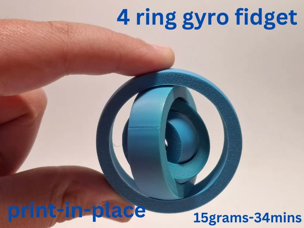 4 Ring Gyro Fidget by Prints By Matthew MakerWorld: Download Free 3D Models