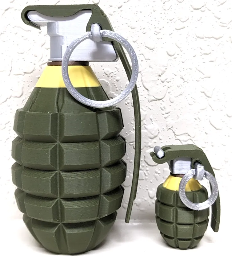 Tiny Fidget Grenade with Realistic Flying Handle by Rexi Labs MakerWorld: Download Free 3D Models