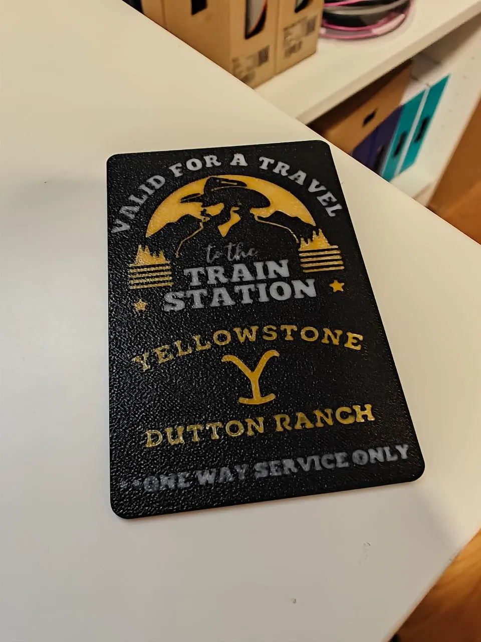 Yellowstone Train Station Card by julianfj - MakerWorld