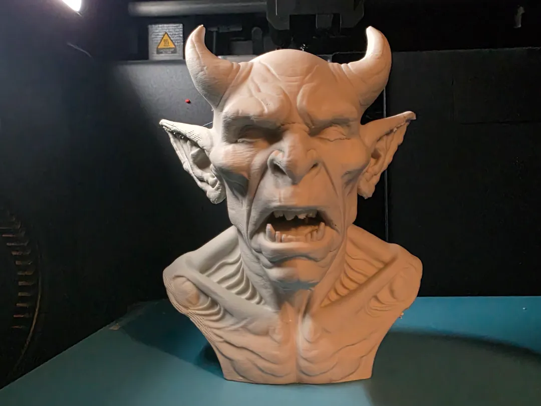 Infernal Thinker – Horned Demon Bust - Free 3D Print Model - MakerWorld