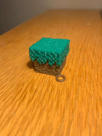 Minecraft grass block clicky fidget keychain by legofoodjoker ...