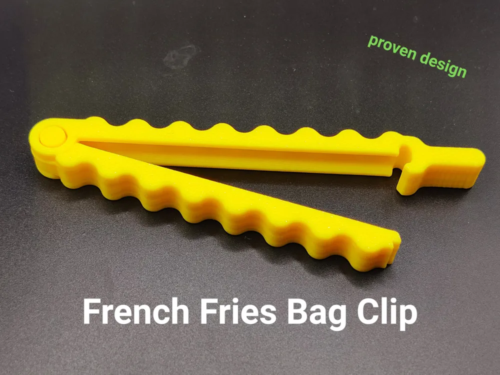 French Fries Bag Clip by 3DPrototech MakerWorld: Download Free 3D Models