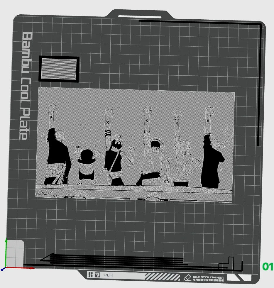 One Piece Iconic Art / Manga / Panel / HueForge - Free 3D Print Model ...