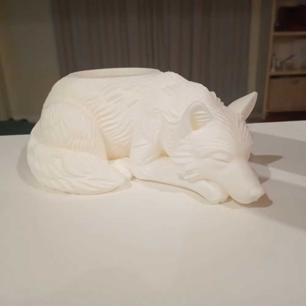 Sleeping Wolf Planter by shepherdspie MakerWorld: Download Free 3D Models