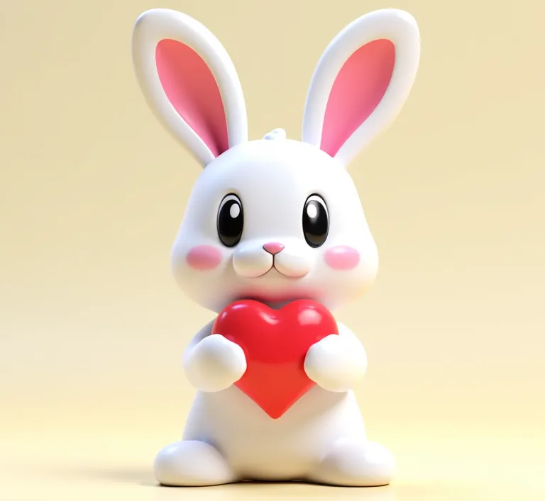 Easter Bunny with Heart | Valentine's Day Gift - Free 3D Print Model ...