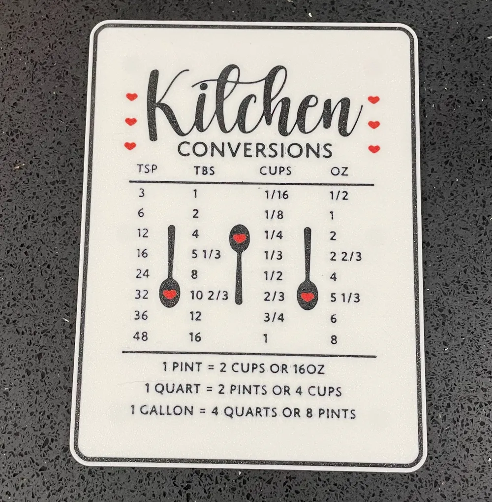 Kitchen Conversion Chart by Just Jesse - MakerWorld