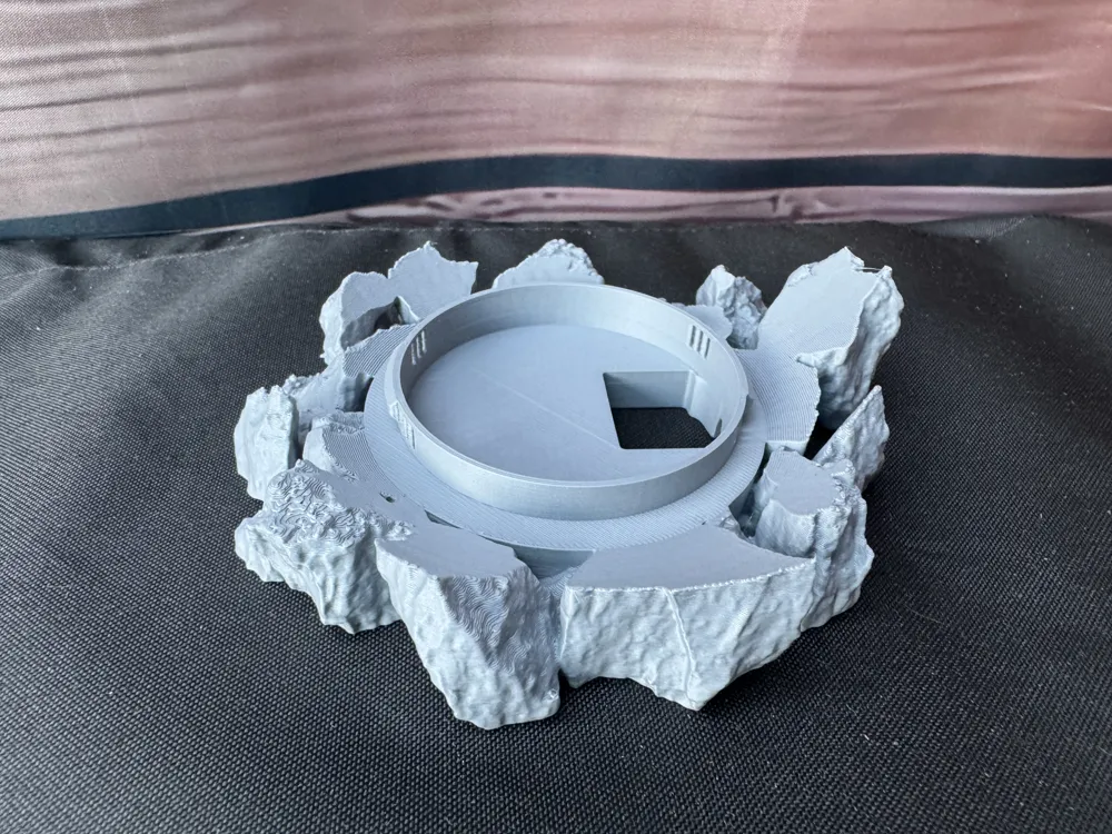 Moon LED Lamp with Rock Base - Free 3D Print Model - MakerWorld