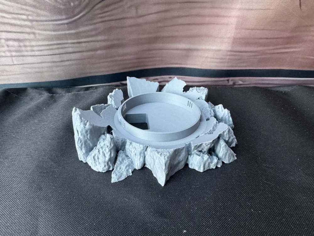 Moon LED Lamp with Rock Base - Free 3D Print Model - MakerWorld