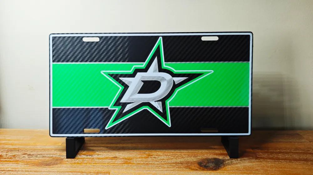 NHL Team Licence Plate - Dallas Stars - Free 3D Print Model - MakerWorld
