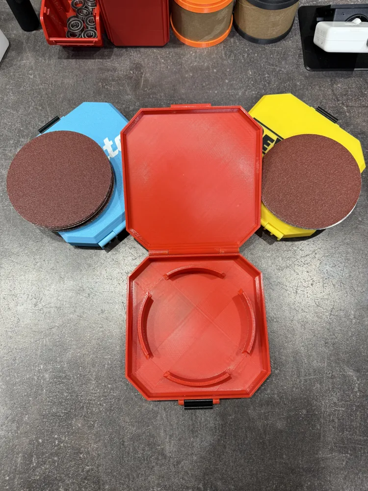 Box for round sandpaper (Milwaukee,DeWalt,Makita) - Free 3D Print Model ...