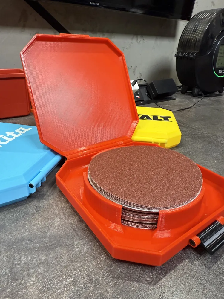 Box for round sandpaper (Milwaukee,DeWalt,Makita) - Free 3D Print Model ...