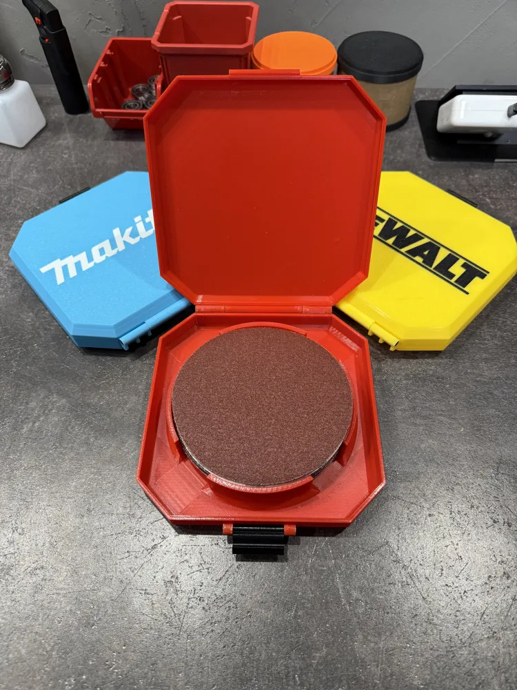 Box for round sandpaper (Milwaukee,DeWalt,Makita) - Free 3D Print Model ...