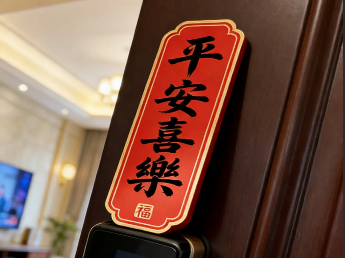 Peace and Joy New Year Door Sticker, creating a warm entrance ambiance ...