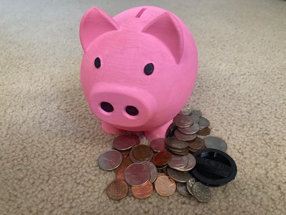 Piggy Bank with Removable Bottom! - Free 3D Print Model - MakerWorld