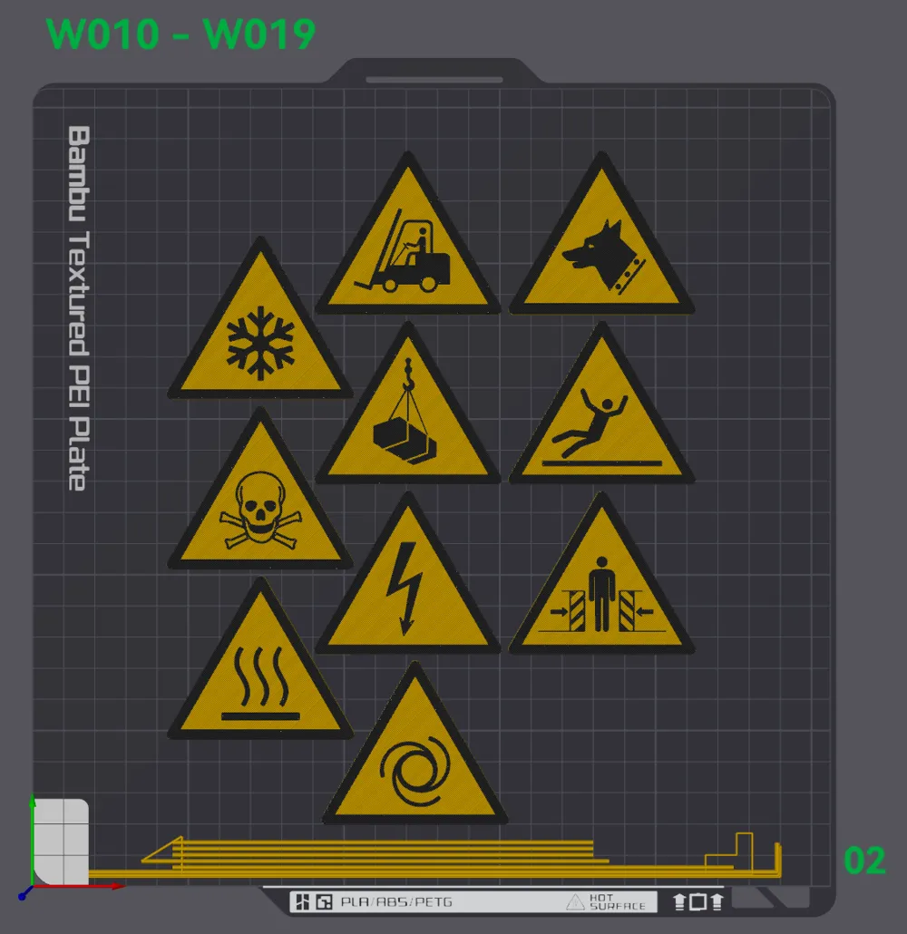 Warning Signs ISO 7010 - Free 3D Print Model - MakerWorld