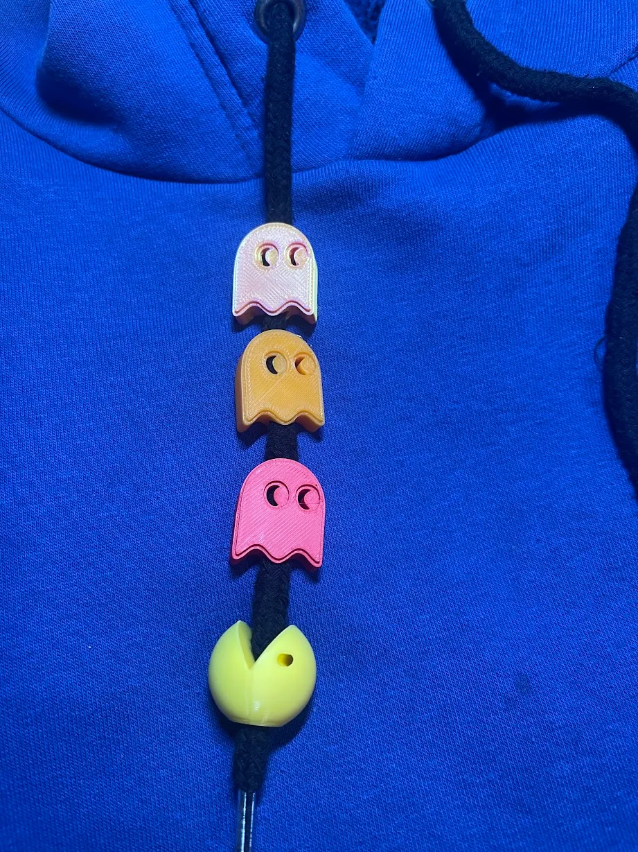 Pacman and ghosts Hoodie Drawstring Beads by Shin MakerWorld: Download ...
