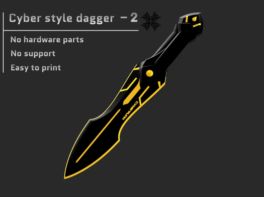 cyber style dagger - 2 by 智艺工坊 MakerWorld: Download Free 3D Models