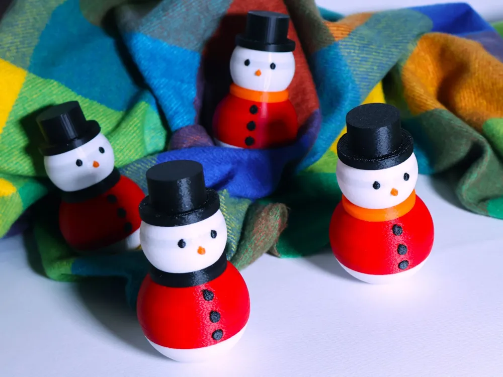 Snowman Toy Fidget (Roly-Poly)|Weeble Wooble - Free 3D Print Model ...
