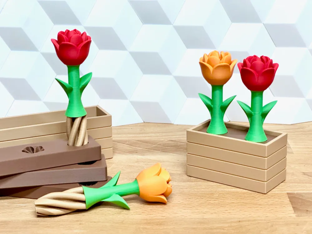 Tulip Twist Puzzle (decor/flower helix puzzle gift - Free 3D Print ...