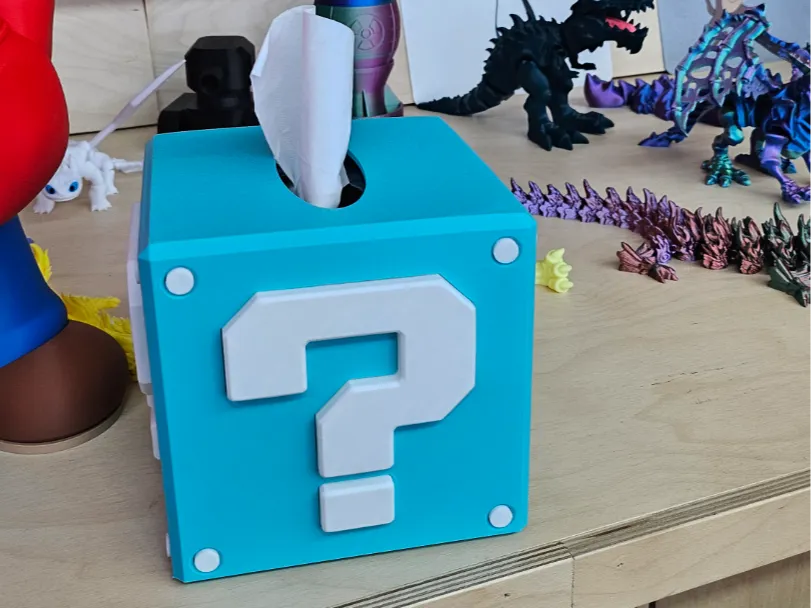 Super Mario Question Mark tissue box cover by Tommy Gun - MakerWorld