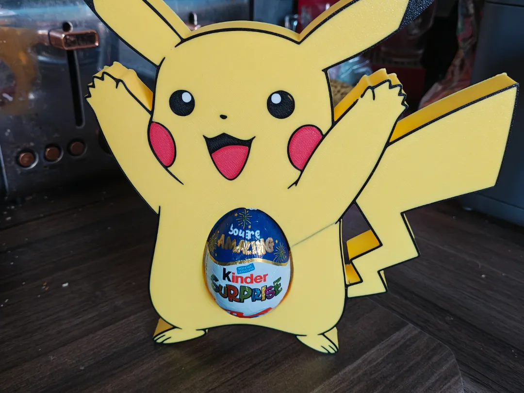 Pikachu Easter Kinder egg holder gift - Free 3D Print Model - MakerWorld