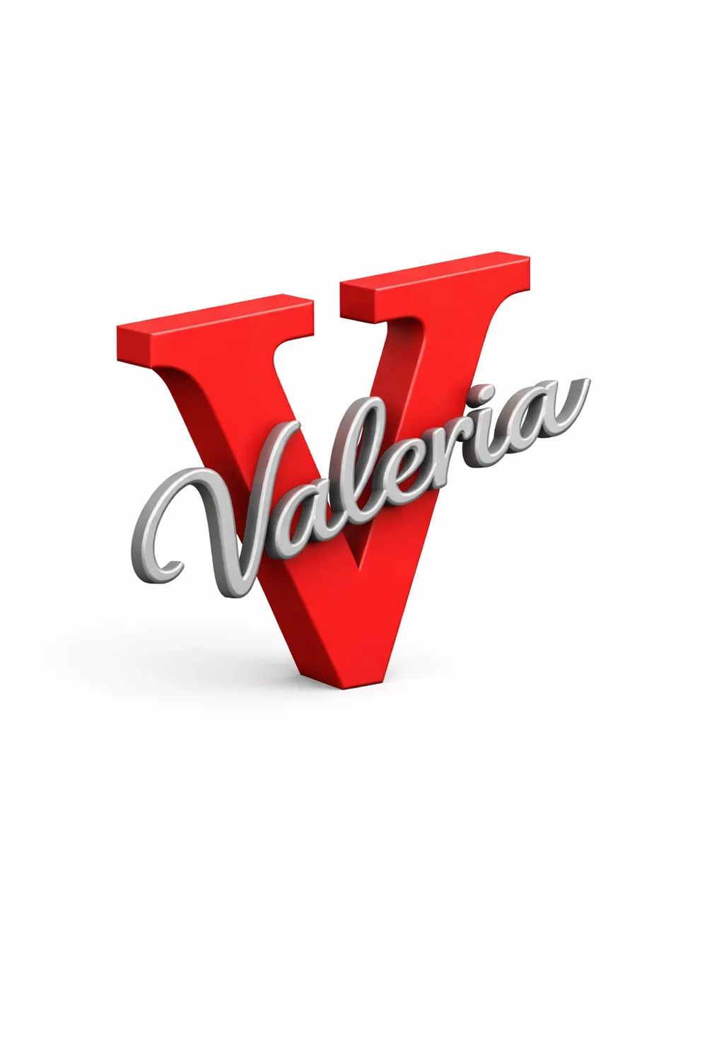 3D Letter V Name Sign – Valeria | Easy Print - Free 3D Print Model ...