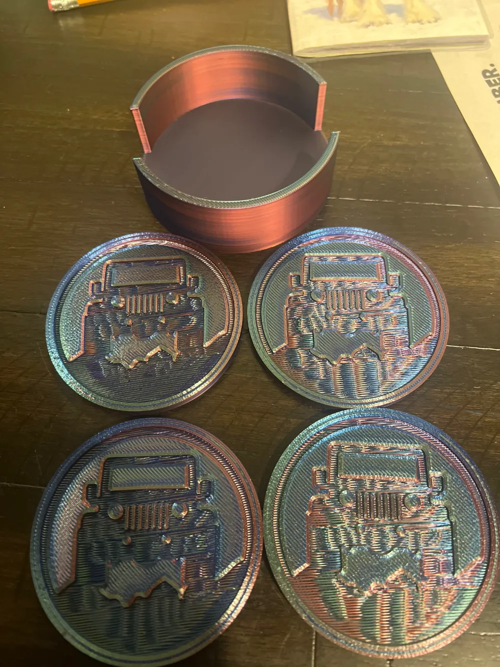 Jeep Coaster Set With Storage Base by Corruption3D - MakerWorld