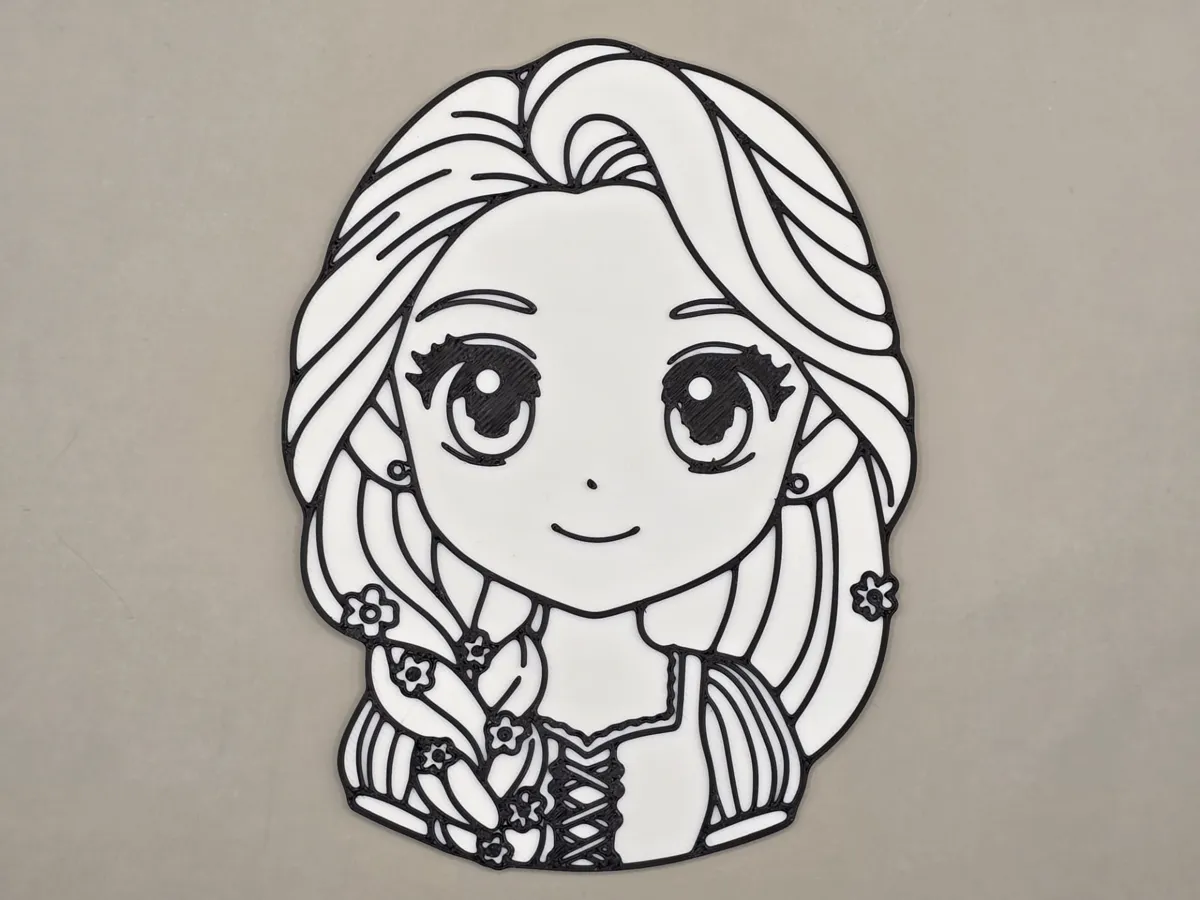 Rapunzel Coloring Panel - Free 3D Print Model - MakerWorld