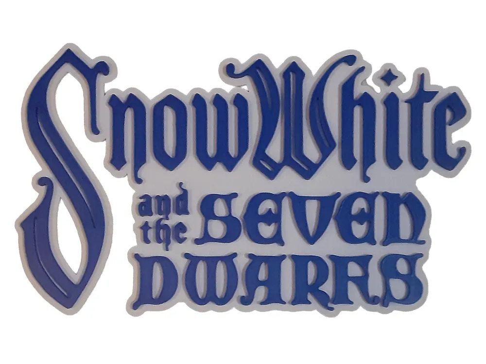 Snow White and the Seven Dwarfs Disney Logo - Free 3D Print Model ...