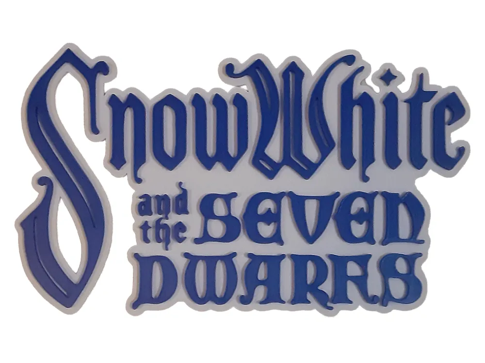 Snow White and the Seven Dwarfs Disney Logo - Free 3D Print Model ...