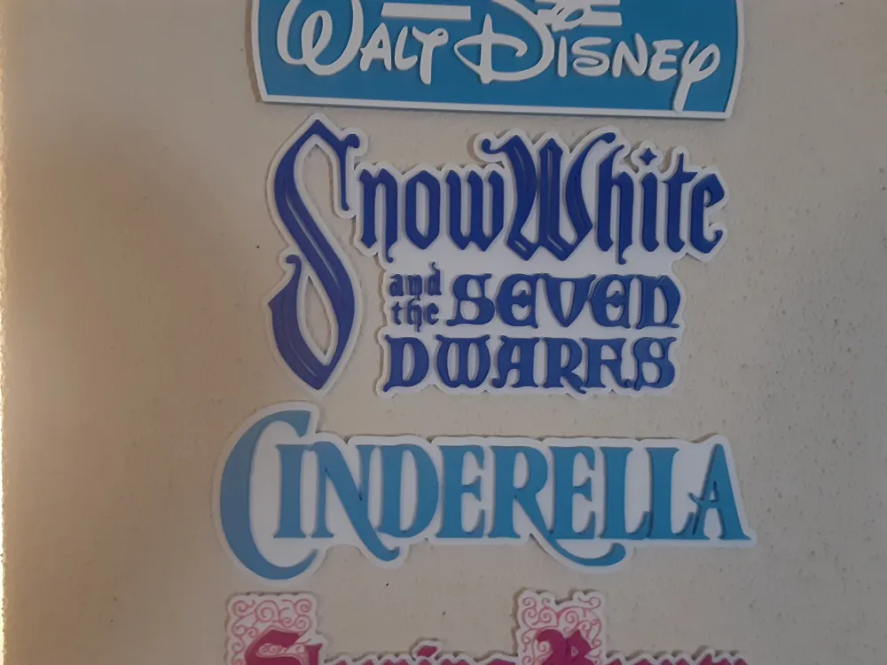 Snow White and the Seven Dwarfs Disney Logo - Free 3D Print Model ...
