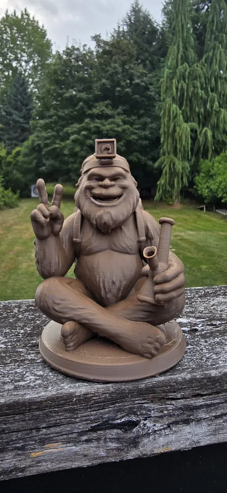 Sasquatch with Bong - Free 3D Print Model - MakerWorld