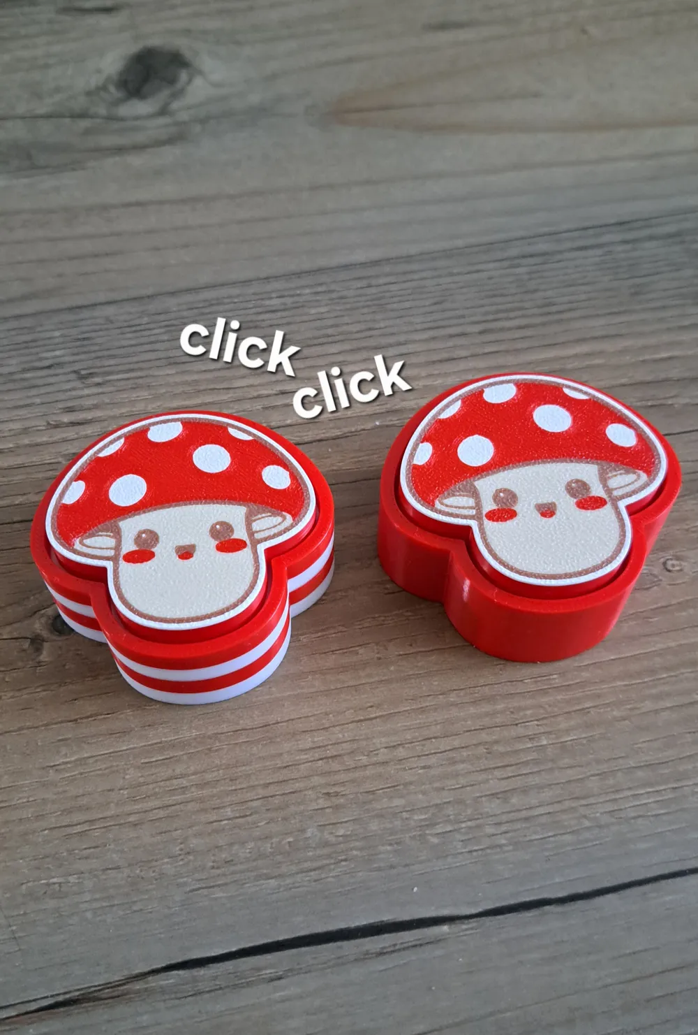 Cute kawaii mushroom fidget clicker toy - Free 3D Print Model - MakerWorld