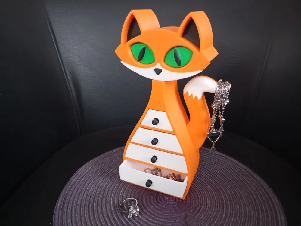 fox drawer jewelry box - Free 3D Print Model - MakerWorld