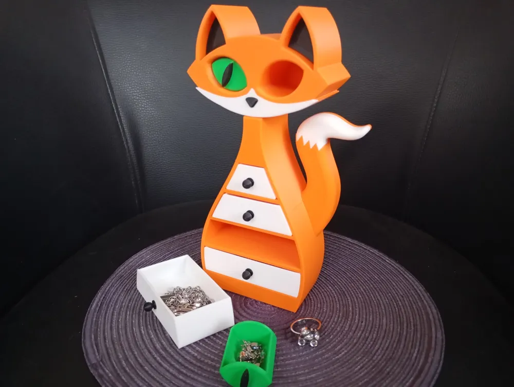 fox drawer jewelry box - Free 3D Print Model - MakerWorld