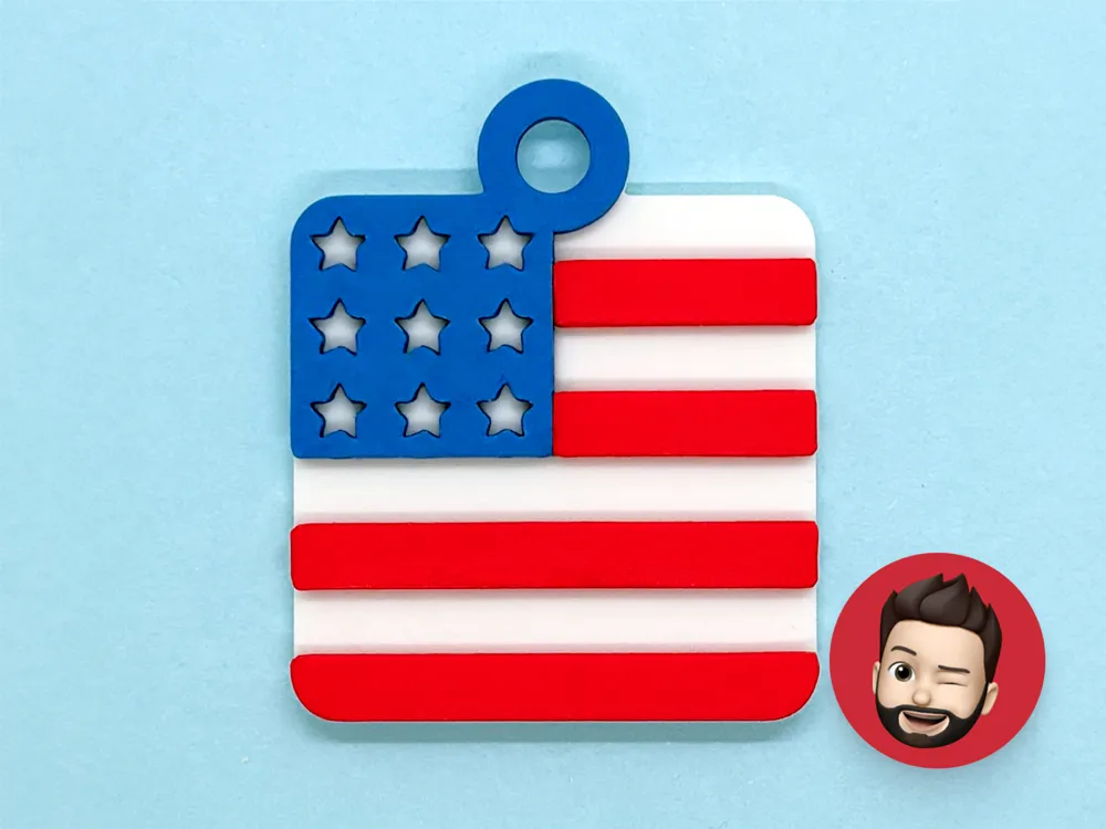 Flags The United States keychain by nicodeimos - MakerWorld