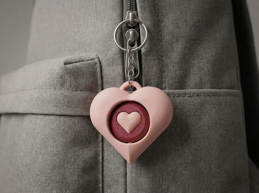 Heart Spin Keychain Fidget - Free 3D Print Model - MakerWorld
