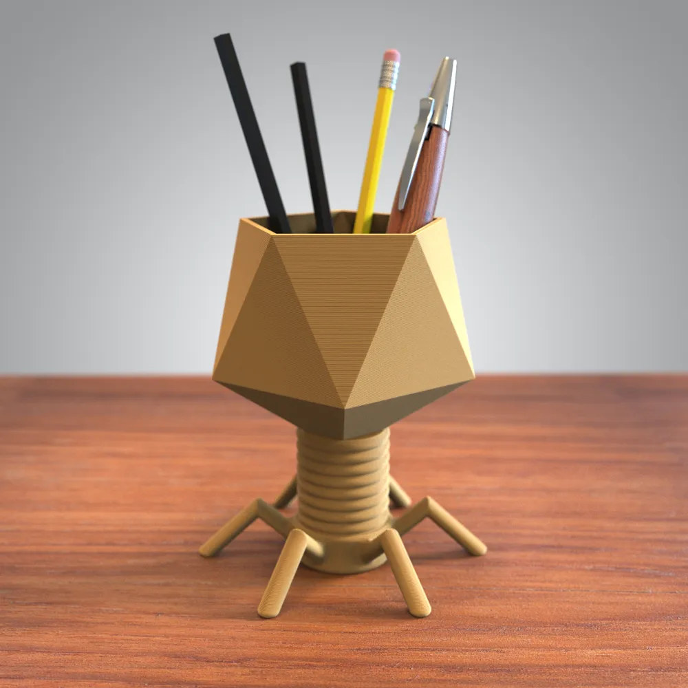 Bacteriophage Pencil Holder - Planter by lst_lab - MakerWorld