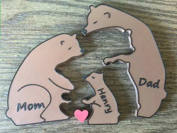 Personalized Interlocking Family Bears Family of 3 by BBN GRAFX ...