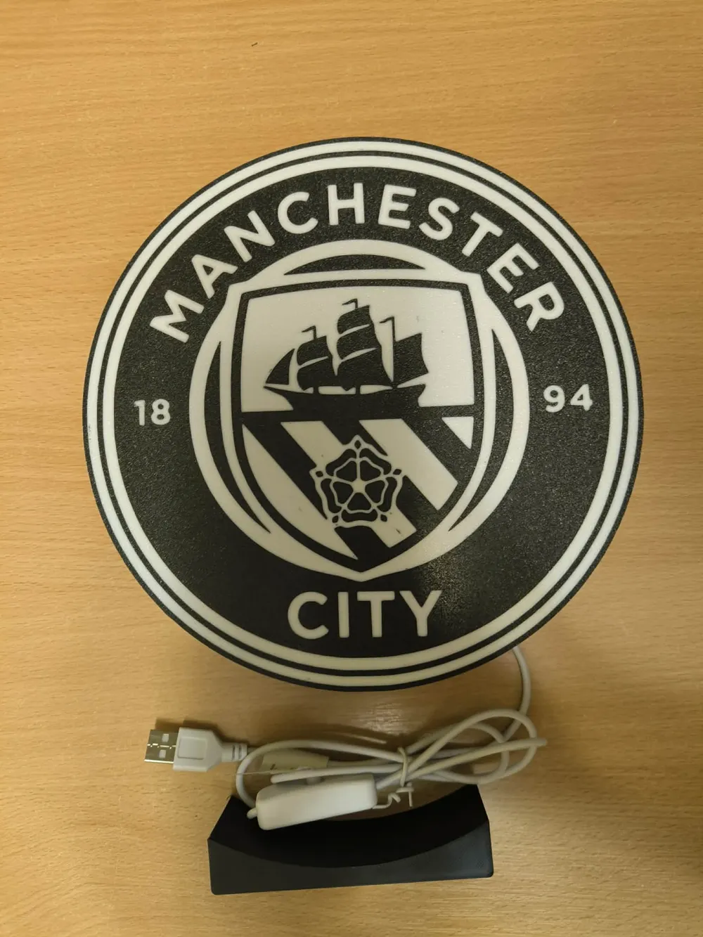 Manchester City - Black&White lightbox - Free 3D Print Model - MakerWorld
